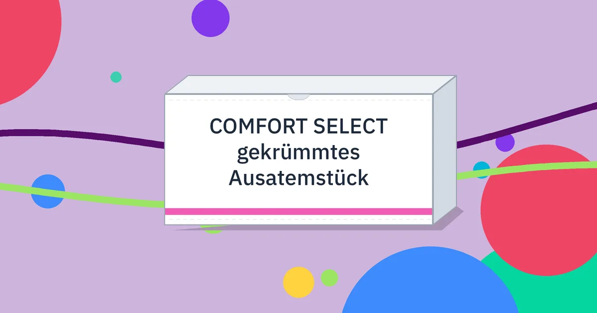 Symbolbild: Packung mit der Aufschrift COMFORT SELECT gekrümmtes Ausatemstück (PZN 02823384) – Verfügbarkeit und Bezug in Apotheken in Frankfurt am Main
