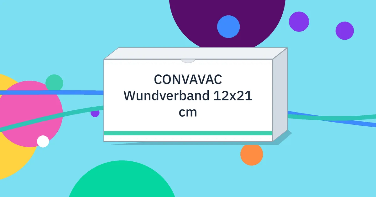 Symbolbild: Packung mit der Aufschrift CONVAVAC Wundverband 12x21 cm (PZN 20061475) – Verfügbarkeit und Bezug in Apotheken in Frankfurt am Main