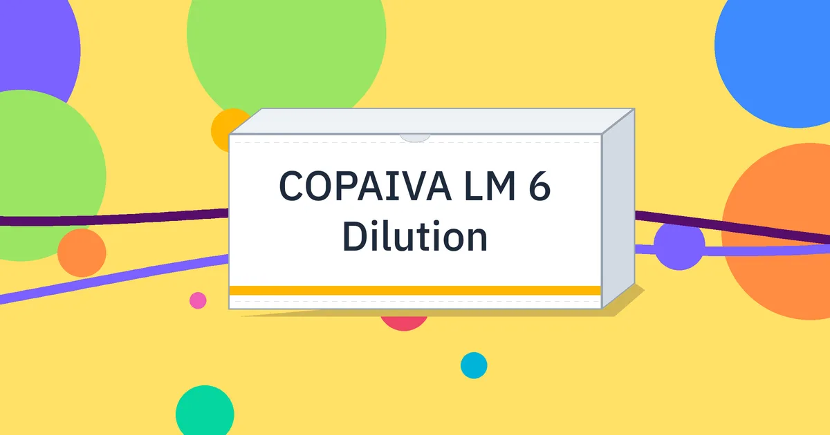 Symbolbild: Packung mit der Aufschrift COPAIVA LM 6 Dilution (PZN 13451017) – Verfügbarkeit und Bezug in Apotheken in Frankfurt am Main