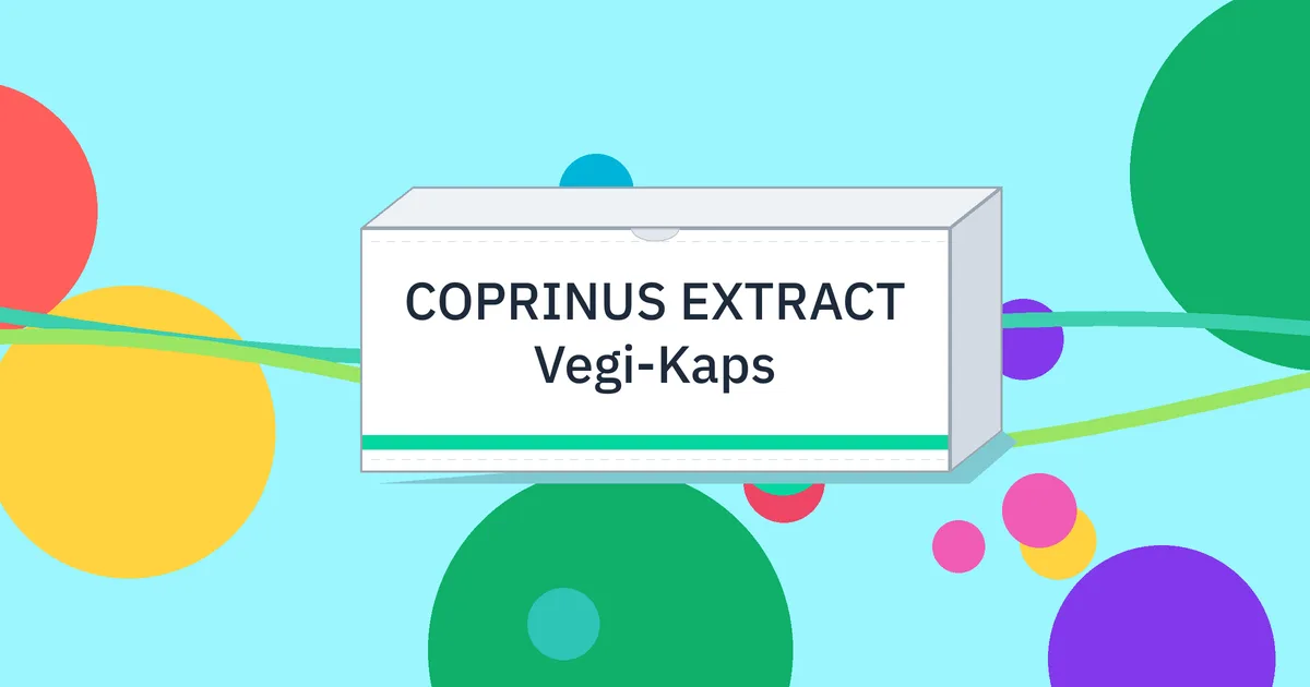 Symbolbild: Packung mit der Aufschrift COPRINUS EXTRACT Vegi-Kaps (PZN 13747108) – Verfügbarkeit und Bezug in Apotheken in Frankfurt am Main