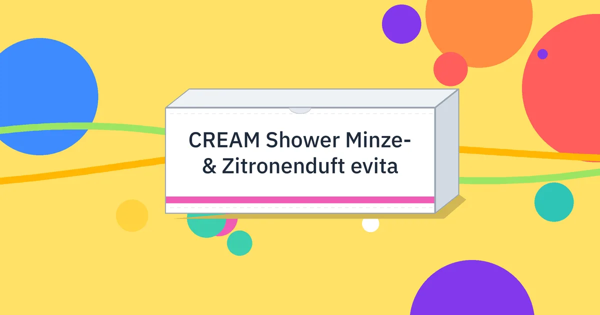 Symbolbild: Packung mit der Aufschrift CREAM Shower Minze- & Zitronenduft evita (PZN 13972667) – Verfügbarkeit und Bezug in Apotheken in Frankfurt am Main