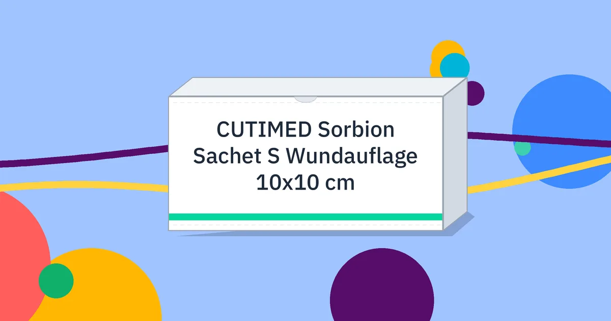 Symbolbild: Packung mit der Aufschrift CUTIMED Sorbion Sachet S Wundauflage 10x10 cm (PZN 15376722) – Verfügbarkeit und Bezug in Apotheken in Frankfurt am Main