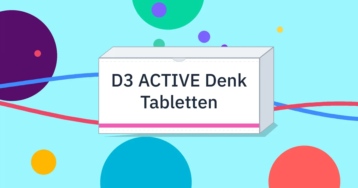Symbolbild: Packung mit der Aufschrift D3 ACTIVE Denk Tabletten (PZN 19919792) – Verfügbarkeit und Bezug in Apotheken in Frankfurt am Main