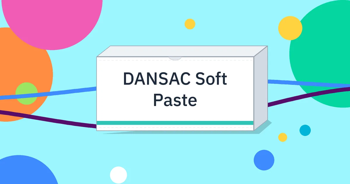 Symbolbild: Packung mit der Aufschrift DANSAC Soft Paste (PZN 03823475) – Verfügbarkeit und Bezug in Apotheken in Frankfurt am Main