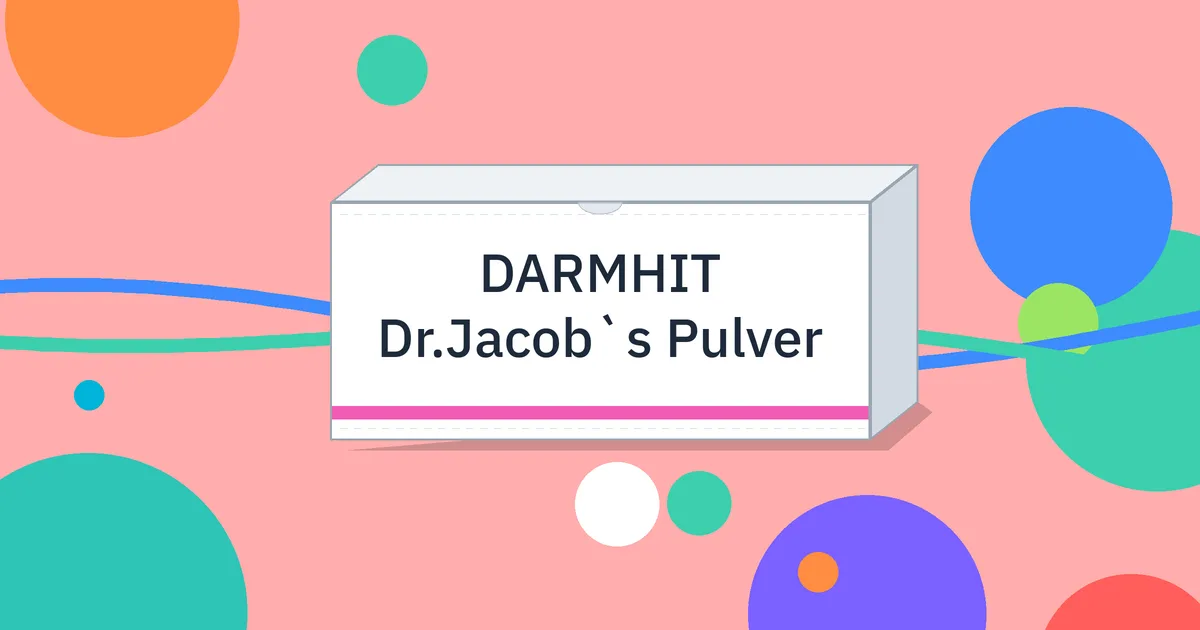 Symbolbild: Packung mit der Aufschrift DARMHIT Dr.Jacob`s Pulver (PZN 15234904) – Verfügbarkeit und Bezug in Apotheken in Frankfurt am Main