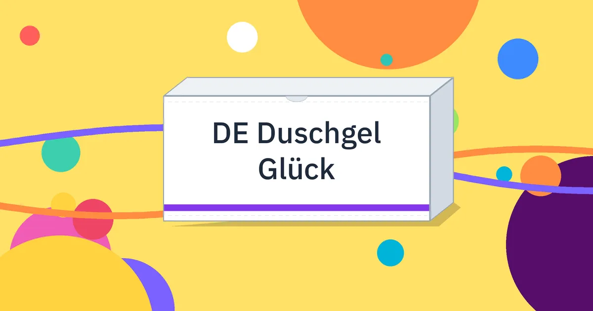 Symbolbild: Packung mit der Aufschrift DE Duschgel Glück (PZN 17619494) – Verfügbarkeit und Bezug in Apotheken in Frankfurt am Main