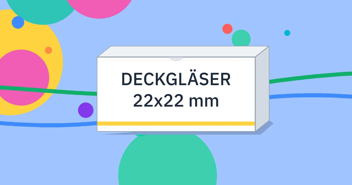 Symbolbild: Packung mit der Aufschrift DECKGLÄSER 22x22 mm (PZN 16848778) – Verfügbarkeit und Bezug in Apotheken in Frankfurt am Main