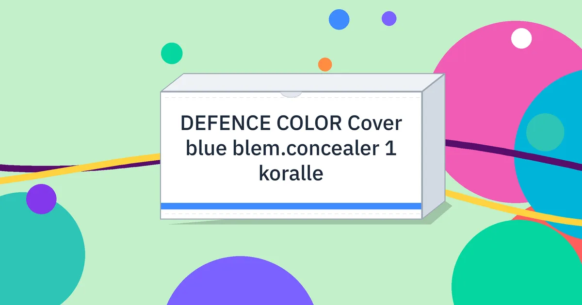 Symbolbild: Packung mit der Aufschrift DEFENCE COLOR Cover blue blem.concealer 1 koralle (PZN 11890988) – Verfügbarkeit und Bezug in Apotheken in Frankfurt am Main