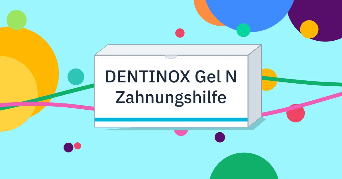Symbolbild: Packung mit der Aufschrift DENTINOX Gel N Zahnungshilfe (PZN 03556643) – Verfügbarkeit und Bezug in Apotheken in Frankfurt am Main