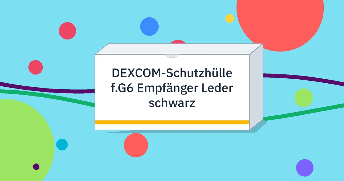 Symbolbild: Packung mit der Aufschrift DEXCOM-Schutzhülle f.G6 Empfänger Leder schwarz (PZN 15391006) – Verfügbarkeit und Bezug in Apotheken in Frankfurt am Main