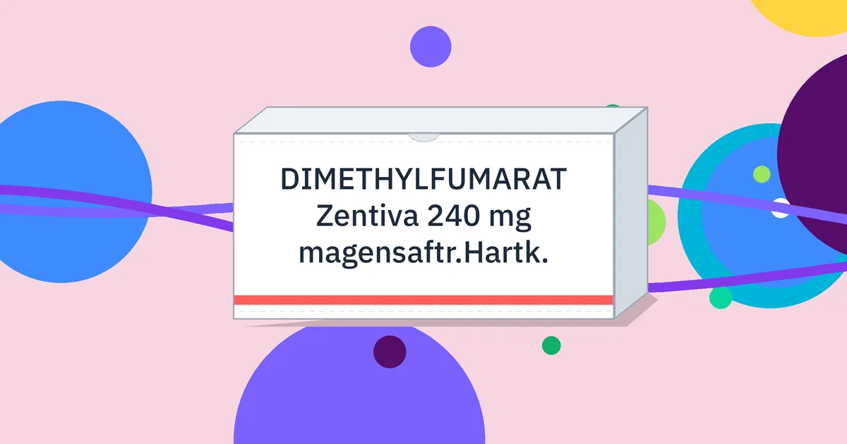 Symbolbild: Packung mit der Aufschrift DIMETHYLFUMARAT Zentiva 240 mg magensaftr.Hartk. (PZN 18117671) – Verfügbarkeit und Bezug in Apotheken in Frankfurt am Main
