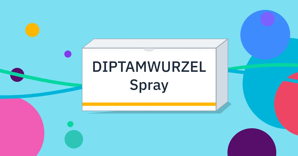 Symbolbild: Packung mit der Aufschrift DIPTAMWURZEL Spray (PZN 11873607) – Verfügbarkeit und Bezug in Apotheken in Frankfurt am Main