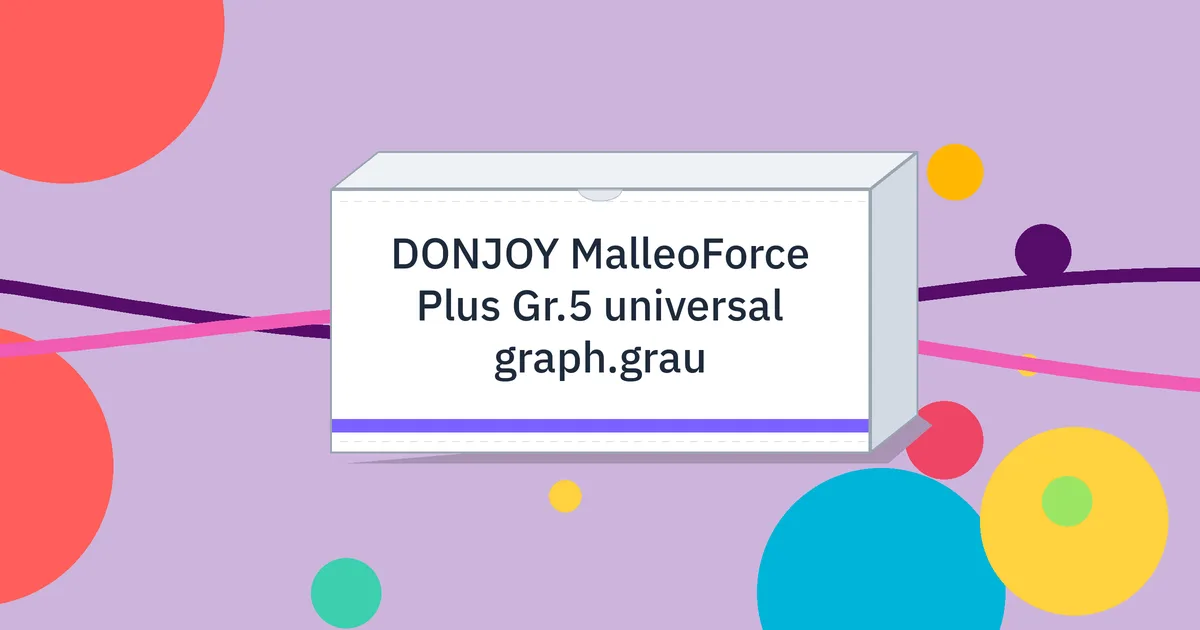 Symbolbild: Packung mit der Aufschrift DONJOY MalleoForce Plus Gr.5 universal graph.grau (PZN 18668589) – Verfügbarkeit und Bezug in Apotheken in Frankfurt am Main