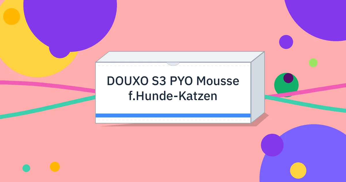 Symbolbild: Packung mit der Aufschrift DOUXO S3 PYO Mousse f.Hunde-Katzen (PZN 17826299) – Verfügbarkeit und Bezug in Apotheken in Frankfurt am Main