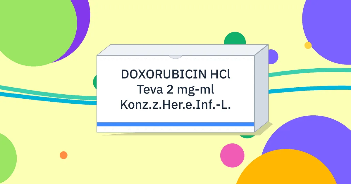 Symbolbild: Packung mit der Aufschrift DOXORUBICIN HCl Teva 2 mg-ml Konz.z.Her.e.Inf.-L. (PZN 12899891) – Verfügbarkeit und Bezug in Apotheken in Frankfurt am Main