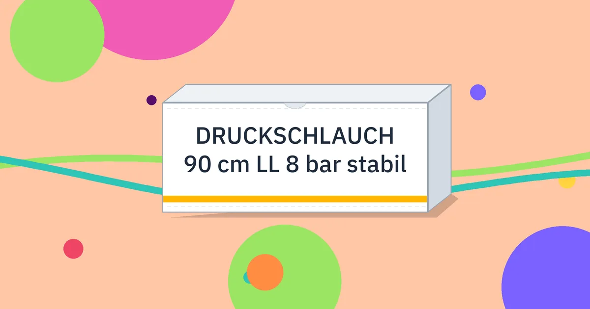 Symbolbild: Packung mit der Aufschrift DRUCKSCHLAUCH 90 cm LL 8 bar stabil (PZN 17487472) – Verfügbarkeit und Bezug in Apotheken in Frankfurt am Main