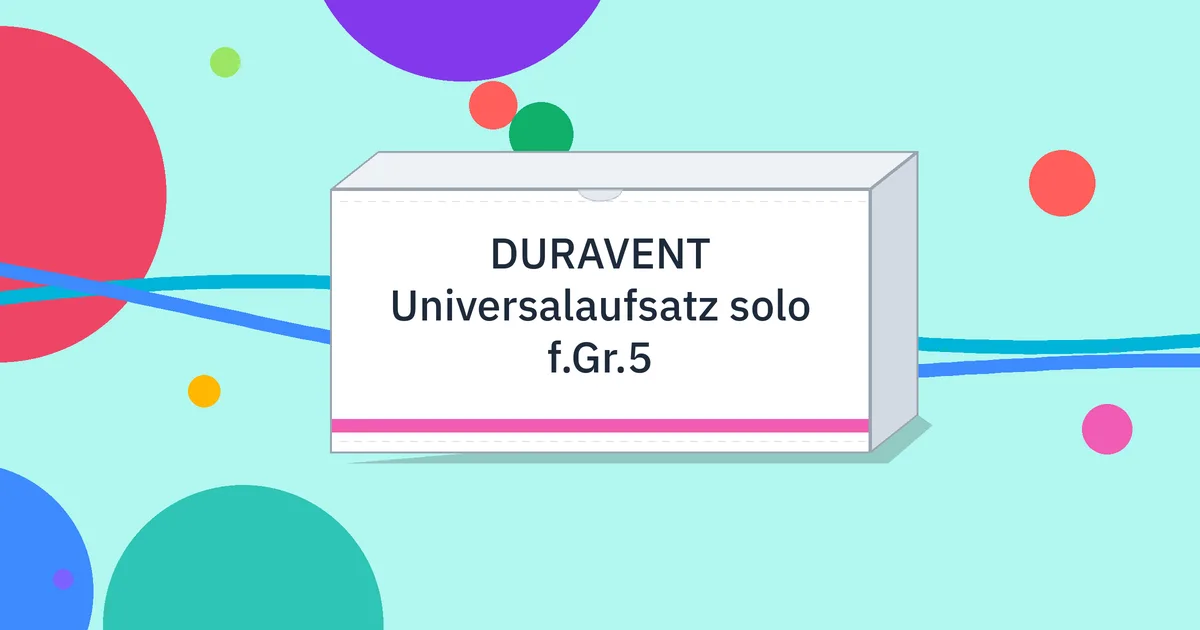 Symbolbild: Packung mit der Aufschrift DURAVENT Universalaufsatz solo f.Gr.5 (PZN 02065759) – Verfügbarkeit und Bezug in Apotheken in Frankfurt am Main