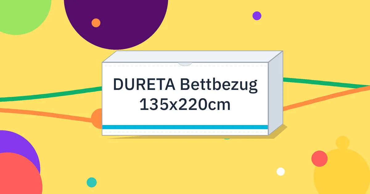 Symbolbild: Packung mit der Aufschrift DURETA Bettbezug 135x220cm (PZN 01855956) – Verfügbarkeit und Bezug in Apotheken in Frankfurt am Main