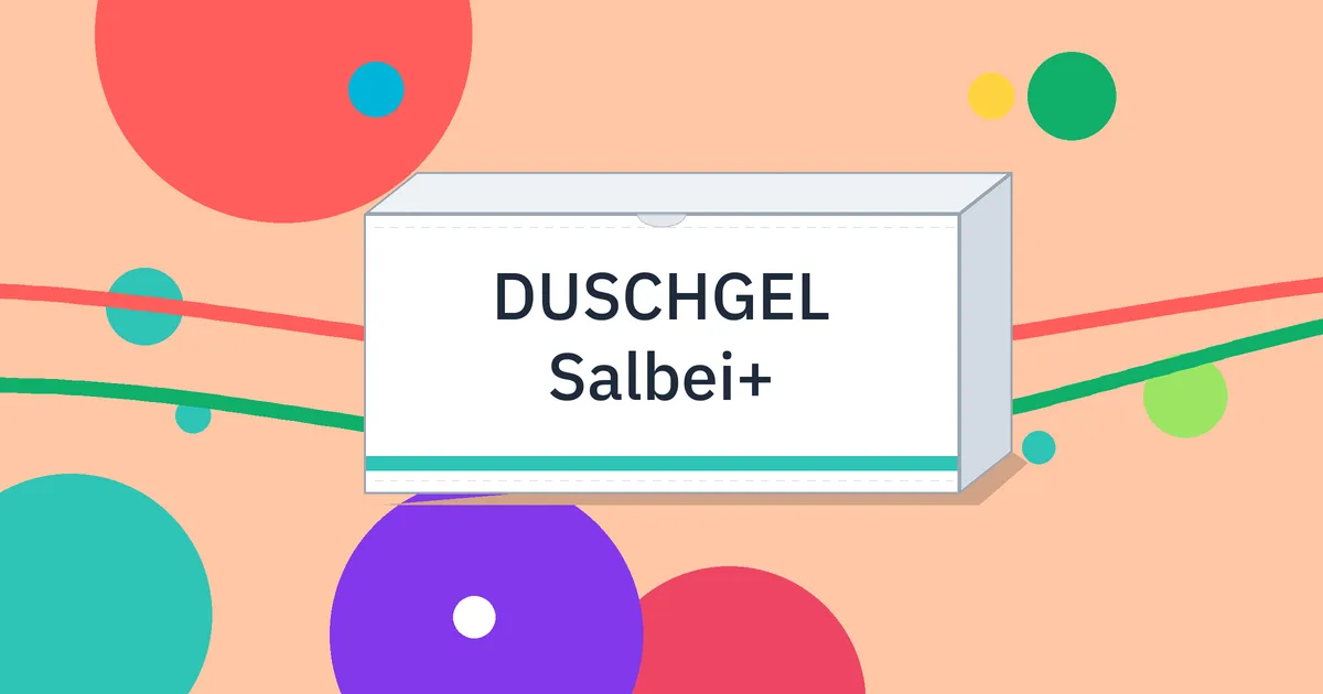 Symbolbild: Packung mit der Aufschrift DUSCHGEL Salbei+ (PZN 17428179) – Verfügbarkeit und Bezug in Apotheken in Frankfurt am Main