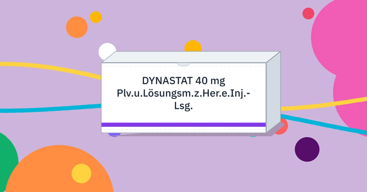 Symbolbild: Packung mit der Aufschrift DYNASTAT 40 mg Plv.u.Lösungsm.z.Her.e.Inj.-Lsg. (PZN 04705594) – Verfügbarkeit und Bezug in Apotheken in Frankfurt am Main