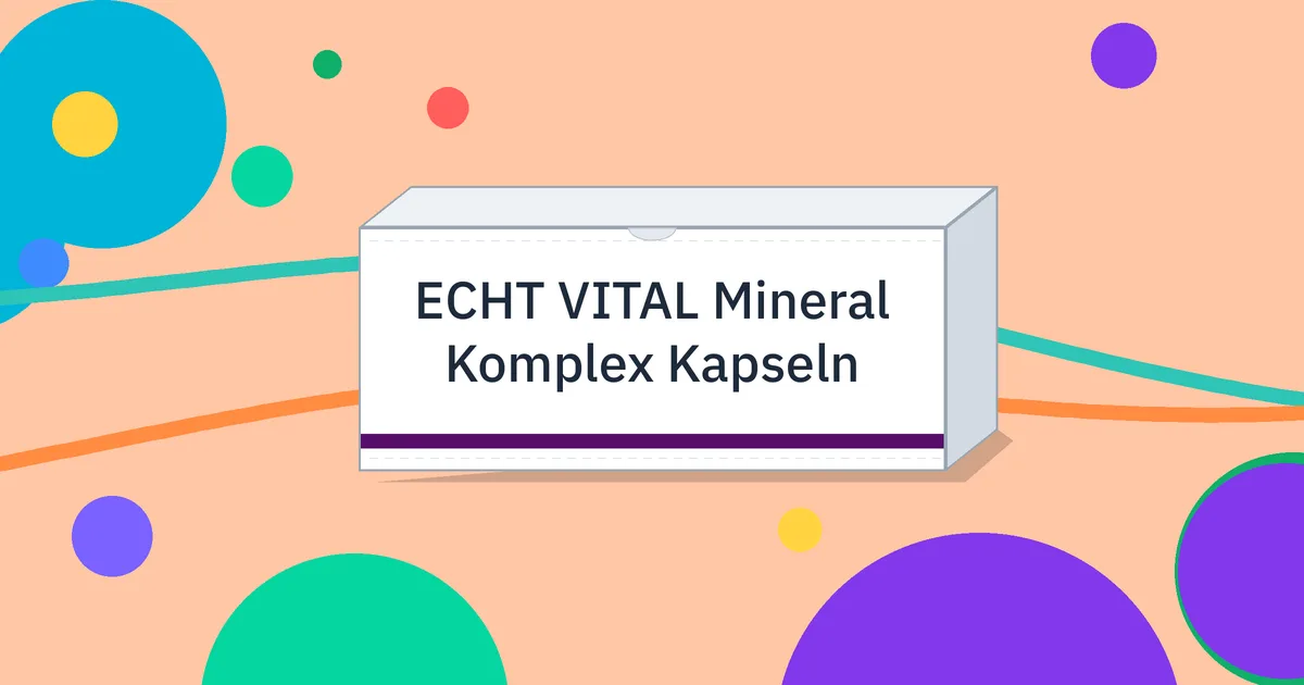 Symbolbild: Packung mit der Aufschrift ECHT VITAL Mineral Komplex Kapseln (PZN 16915888) – Verfügbarkeit und Bezug in Apotheken in Frankfurt am Main