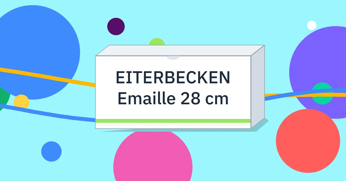 Symbolbild: Packung mit der Aufschrift EITERBECKEN Emaille 28 cm (PZN 01962178) – Verfügbarkeit und Bezug in Apotheken in Frankfurt am Main