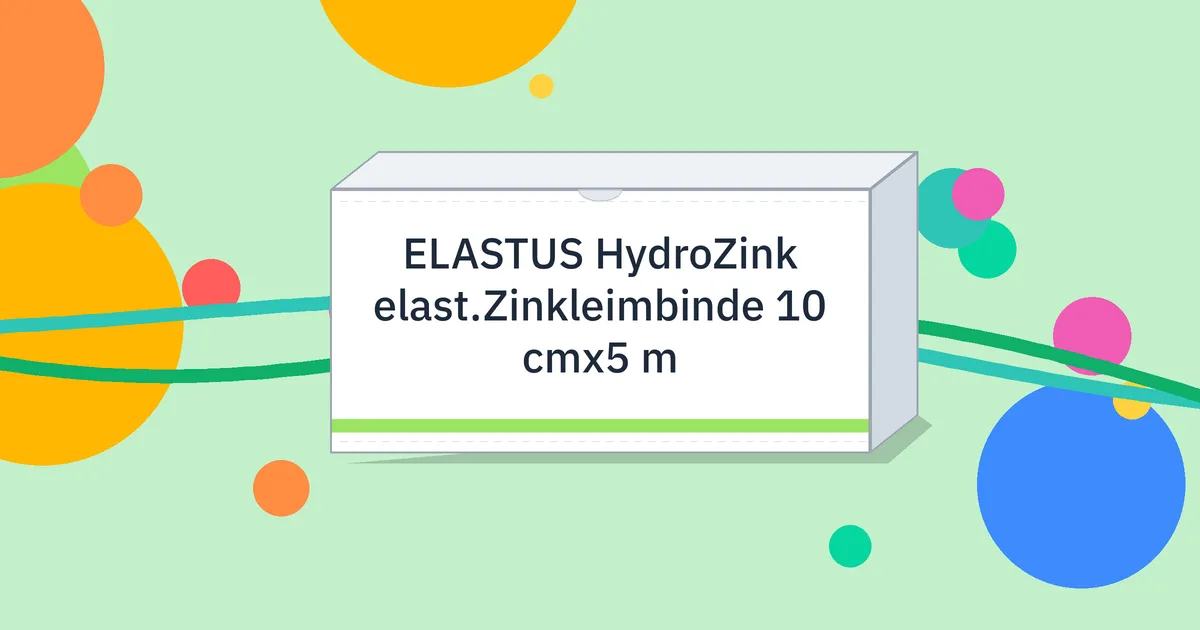 Symbolbild: Packung mit der Aufschrift ELASTUS HydroZink elast.Zinkleimbinde 10 cmx5 m (PZN 14211203) – Verfügbarkeit und Bezug in Apotheken in Frankfurt am Main