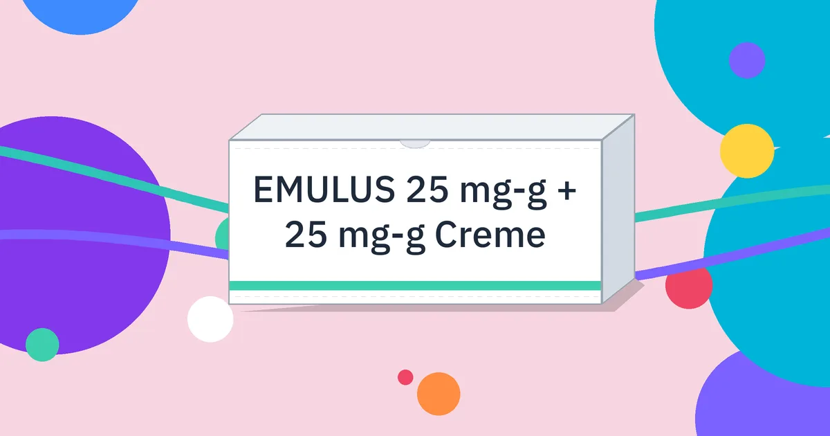 Symbolbild: Packung mit der Aufschrift EMULUS 25 mg-g + 25 mg-g Creme (PZN 11562126) – Verfügbarkeit und Bezug in Apotheken in Frankfurt am Main