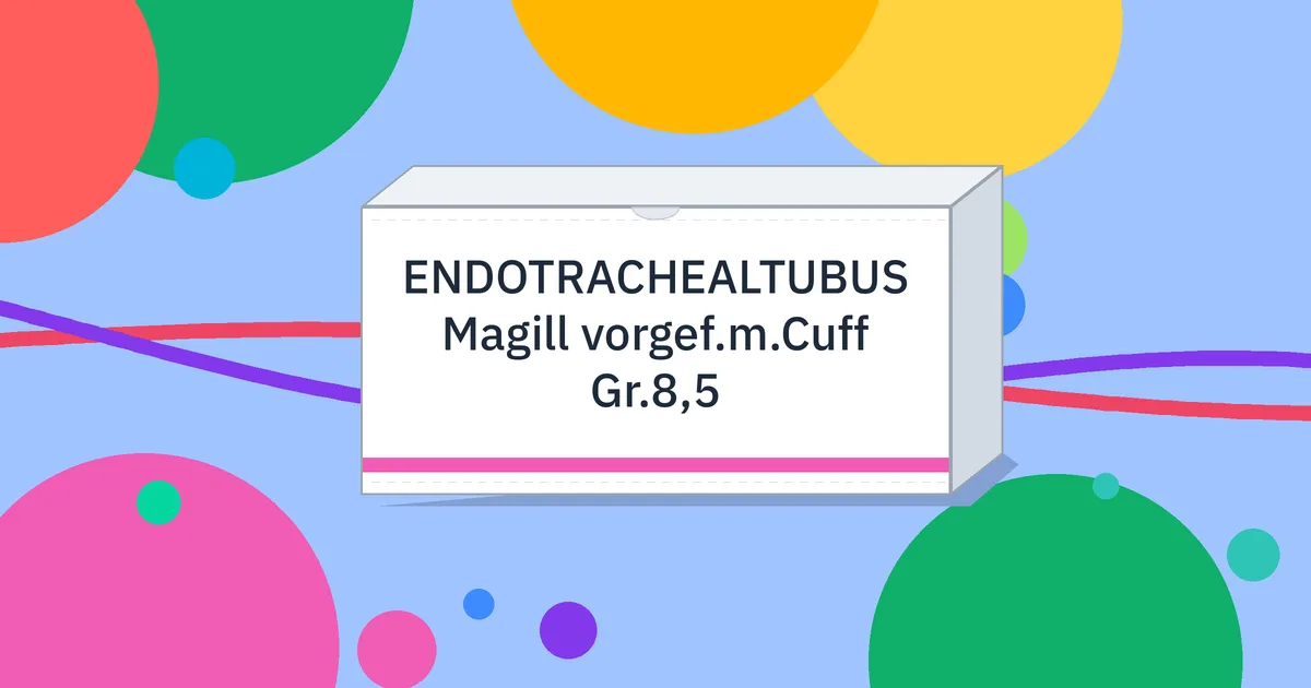 Symbolbild: Packung mit der Aufschrift ENDOTRACHEALTUBUS Magill vorgef.m.Cuff Gr.8,5 (PZN 00141309) – Verfügbarkeit und Bezug in Apotheken in Frankfurt am Main