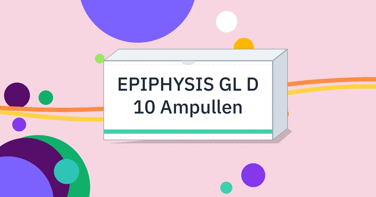 Symbolbild: Packung mit der Aufschrift EPIPHYSIS GL D 10 Ampullen (PZN 02831509) – Verfügbarkeit und Bezug in Apotheken in Frankfurt am Main