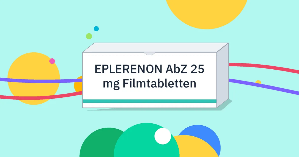Symbolbild: Packung mit der Aufschrift EPLERENON AbZ 25 mg Filmtabletten (PZN 20596673) – Verfügbarkeit und Bezug in Apotheken in Frankfurt am Main