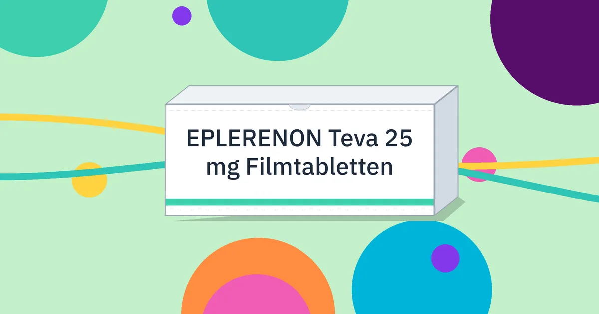 Symbolbild: Packung mit der Aufschrift EPLERENON Teva 25 mg Filmtabletten (PZN 17978709) – Verfügbarkeit und Bezug in Apotheken in Frankfurt am Main