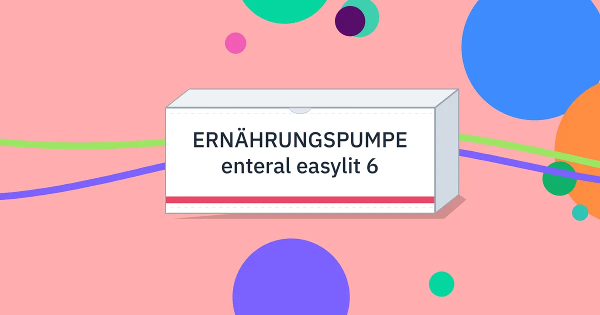 Symbolbild: Packung mit der Aufschrift ERNÄHRUNGSPUMPE enteral easylit 6 (PZN 11659541) – Verfügbarkeit und Bezug in Apotheken in Frankfurt am Main