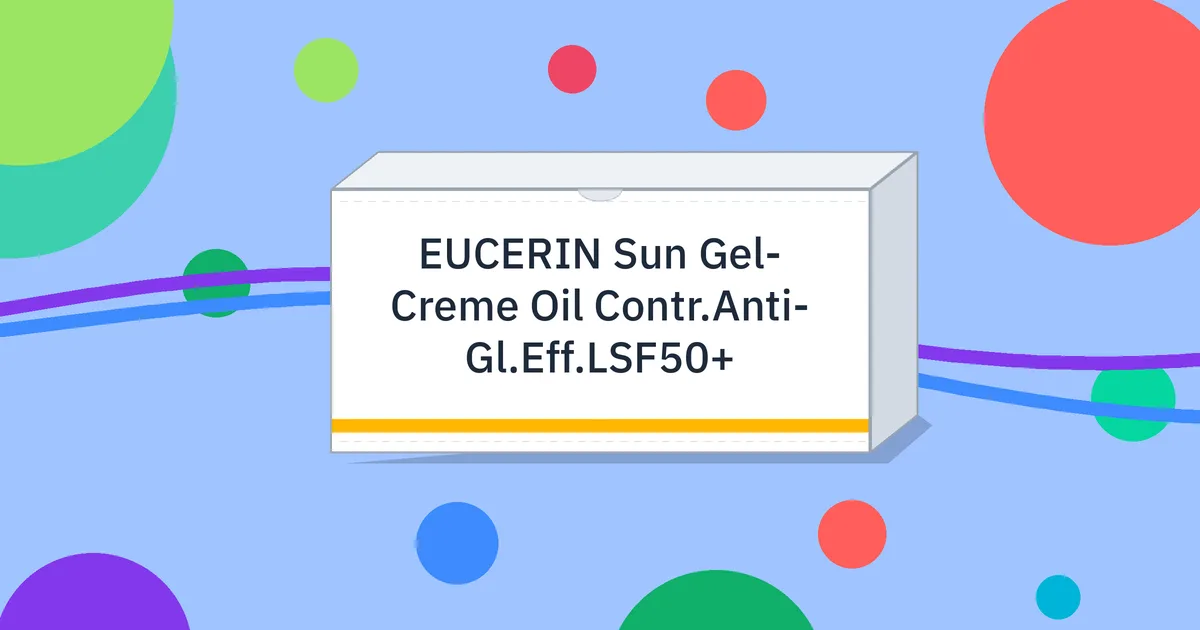 Symbolbild: Packung mit der Aufschrift EUCERIN Sun Gel-Creme Oil Contr.Anti-Gl.Eff.LSF50+ (PZN 10832664) – Verfügbarkeit und Bezug in Apotheken in Frankfurt am Main