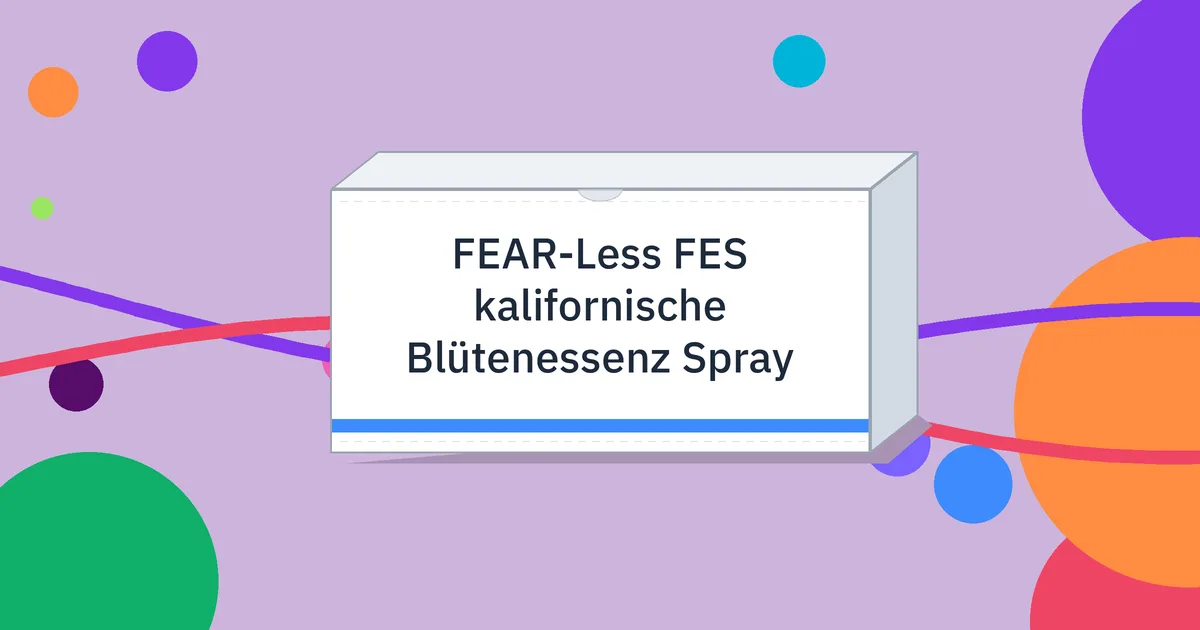 Symbolbild: Packung mit der Aufschrift FEAR-Less FES kalifornische Blütenessenz Spray (PZN 09174144) – Verfügbarkeit und Bezug in Apotheken in Frankfurt am Main