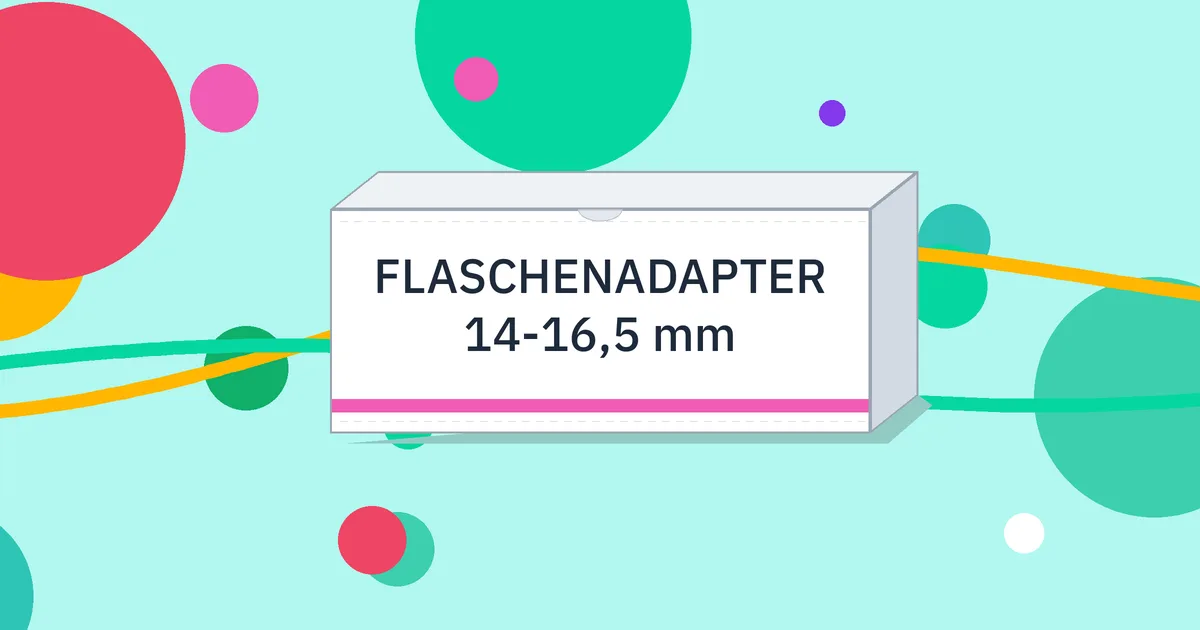 Symbolbild: Packung mit der Aufschrift FLASCHENADAPTER 14-16,5 mm (PZN 15406653) – Verfügbarkeit und Bezug in Apotheken in Frankfurt am Main