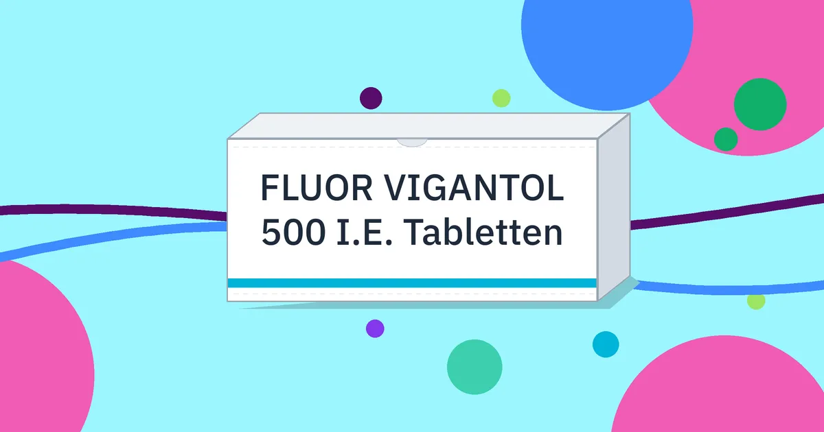 Symbolbild: Packung mit der Aufschrift FLUOR VIGANTOL 500 I.E. Tabletten (PZN 13155709) – Verfügbarkeit und Bezug in Apotheken in Frankfurt am Main
