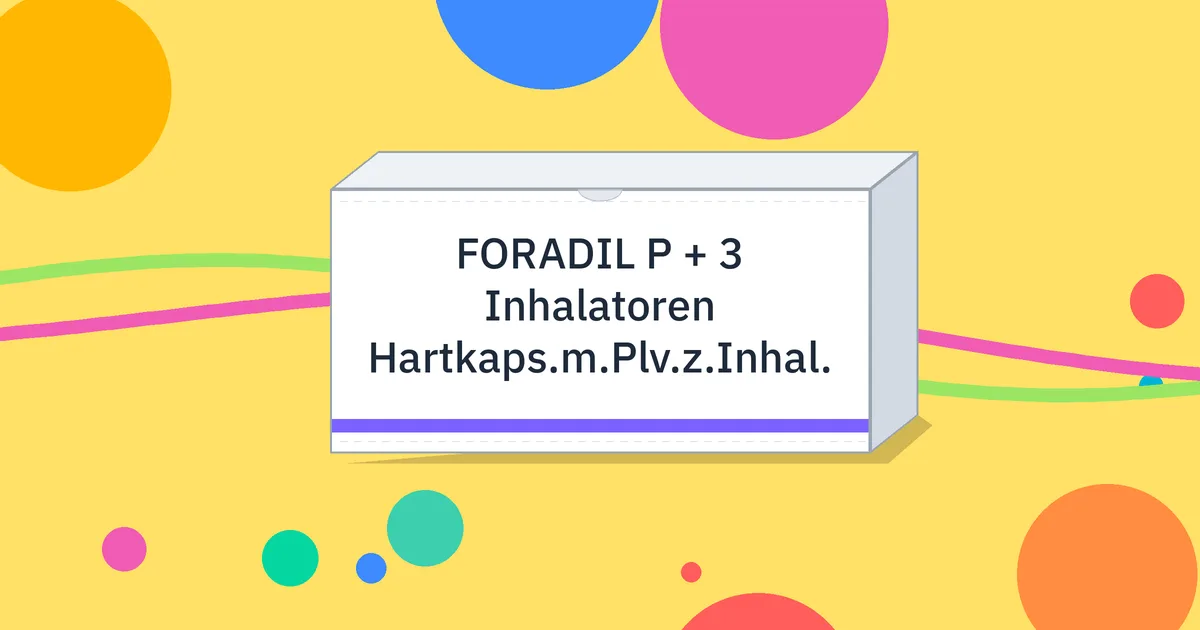 Symbolbild: Packung mit der Aufschrift FORADIL P + 3 Inhalatoren Hartkaps.m.Plv.z.Inhal. (PZN 04102967) – Verfügbarkeit und Bezug in Apotheken in Frankfurt am Main