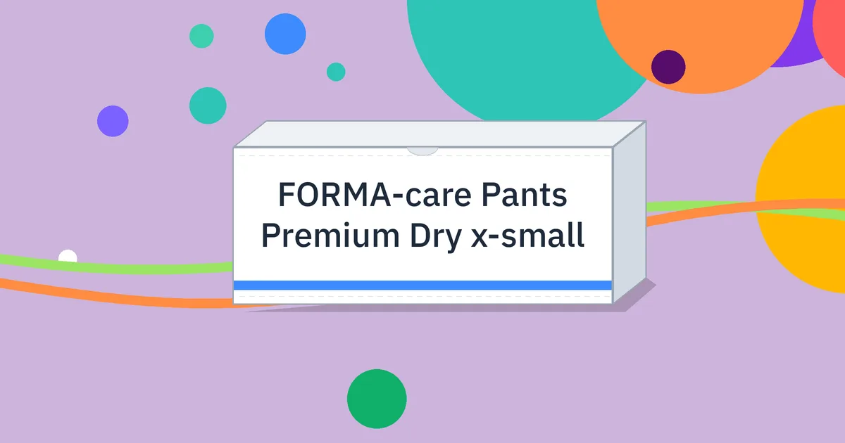 Symbolbild: Packung mit der Aufschrift FORMA-care Pants Premium Dry x-small (PZN 18840775) – Verfügbarkeit und Bezug in Apotheken in Frankfurt am Main