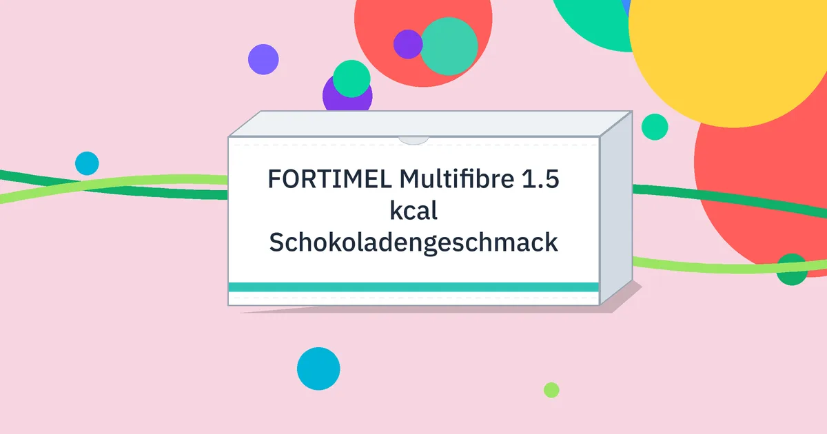 Symbolbild: Packung mit der Aufschrift FORTIMEL Multifibre 1.5 kcal Schokoladengeschmack (PZN 19095836) – Verfügbarkeit und Bezug in Apotheken in Frankfurt am Main