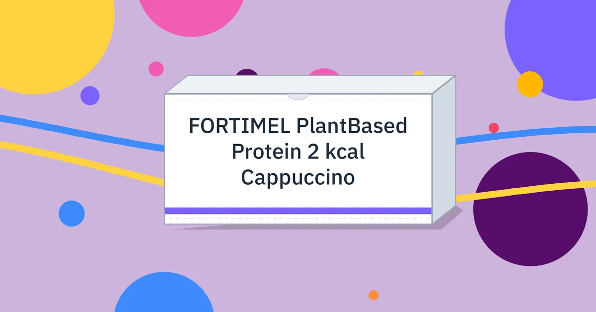 Symbolbild: Packung mit der Aufschrift FORTIMEL PlantBased Protein 2 kcal Cappuccino (PZN 20055322) – Verfügbarkeit und Bezug in Apotheken in Frankfurt am Main