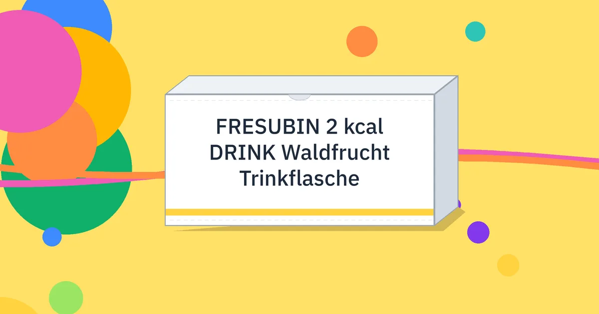 Symbolbild: Packung mit der Aufschrift FRESUBIN 2 kcal DRINK Waldfrucht Trinkflasche (PZN 12144388) – Verfügbarkeit und Bezug in Apotheken in Frankfurt am Main