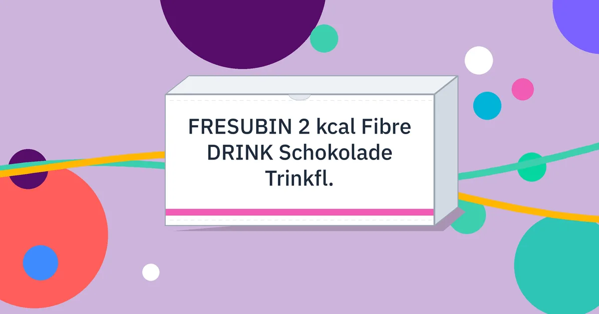 Symbolbild: Packung mit der Aufschrift FRESUBIN 2 kcal Fibre DRINK Schokolade Trinkfl. (PZN 18486173) – Verfügbarkeit und Bezug in Apotheken in Frankfurt am Main