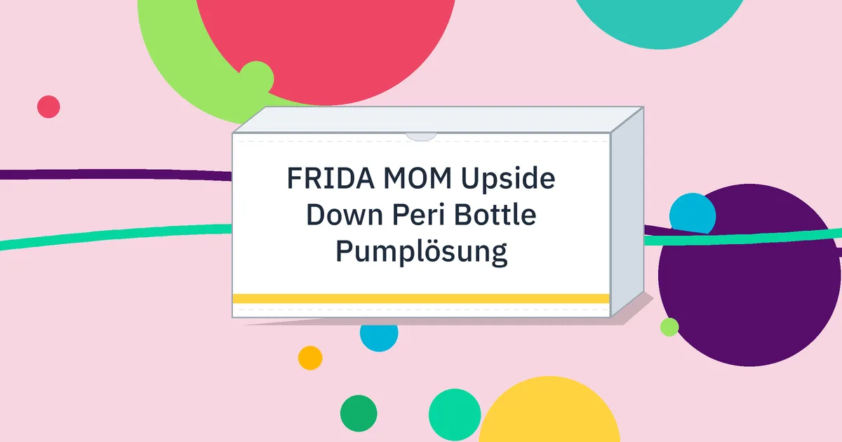 Symbolbild: Packung mit der Aufschrift FRIDA MOM Upside Down Peri Bottle Pumplösung (PZN 19140784) – Verfügbarkeit und Bezug in Apotheken in Frankfurt am Main