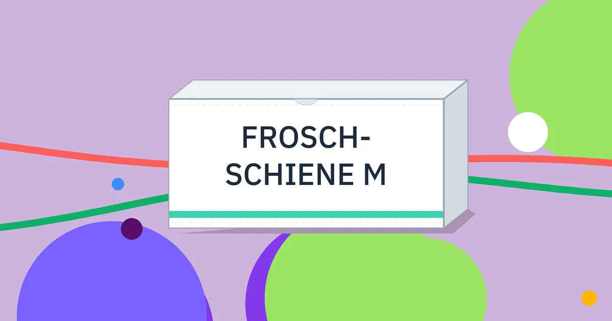 Symbolbild: Packung mit der Aufschrift FROSCH-SCHIENE M (PZN 19069744) – Verfügbarkeit und Bezug in Apotheken in Frankfurt am Main