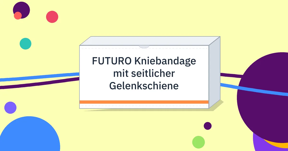 Symbolbild: Packung mit der Aufschrift FUTURO Kniebandage mit seitlicher Gelenkschiene (PZN 15783309) – Verfügbarkeit und Bezug in Apotheken in Frankfurt am Main
