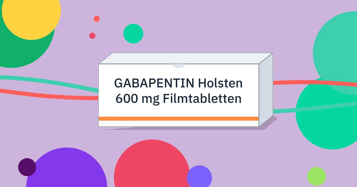 Symbolbild: Packung mit der Aufschrift GABAPENTIN Holsten 600 mg Filmtabletten (PZN 13248279) – Verfügbarkeit und Bezug in Apotheken in Frankfurt am Main