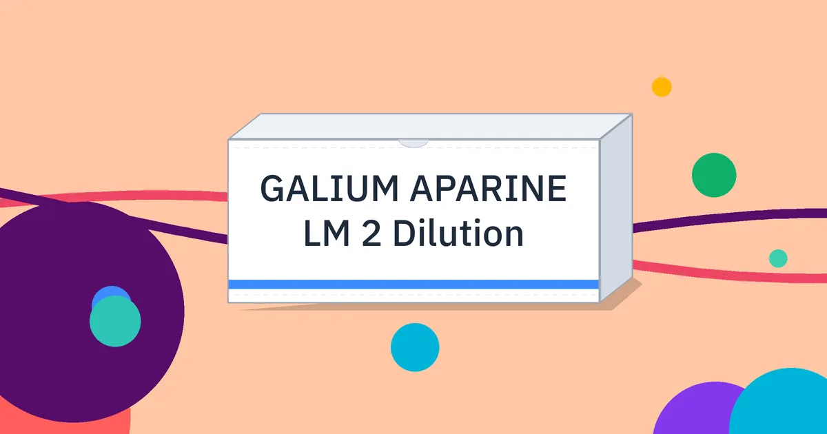Symbolbild: Packung mit der Aufschrift GALIUM APARINE LM 2 Dilution (PZN 13496994) – Verfügbarkeit und Bezug in Apotheken in Frankfurt am Main