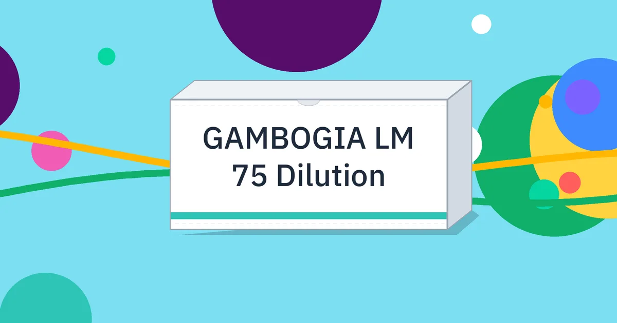 Symbolbild: Packung mit der Aufschrift GAMBOGIA LM 75 Dilution (PZN 13498792) – Verfügbarkeit und Bezug in Apotheken in Frankfurt am Main