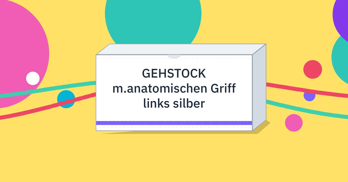 Symbolbild: Packung mit der Aufschrift GEHSTOCK m.anatomischen Griff links silber (PZN 10074761) – Verfügbarkeit und Bezug in Apotheken in Frankfurt am Main
